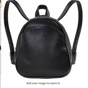 Bags | Small Black Leather Backpack | Poshmark